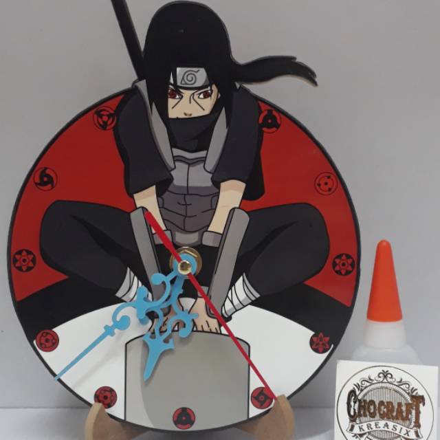 Jual Jam meja bahan kayu mdf uciha hitachi naruto kartun anak laki ...