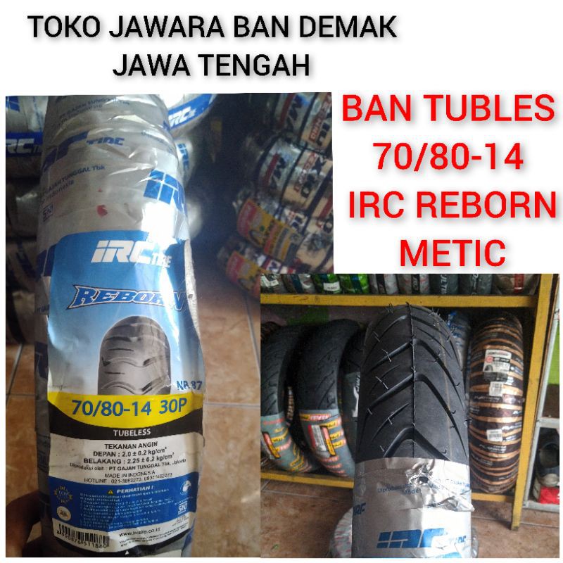 Jual ban irc rebornt 70/80-14 tubles metic | Shopee Indonesia