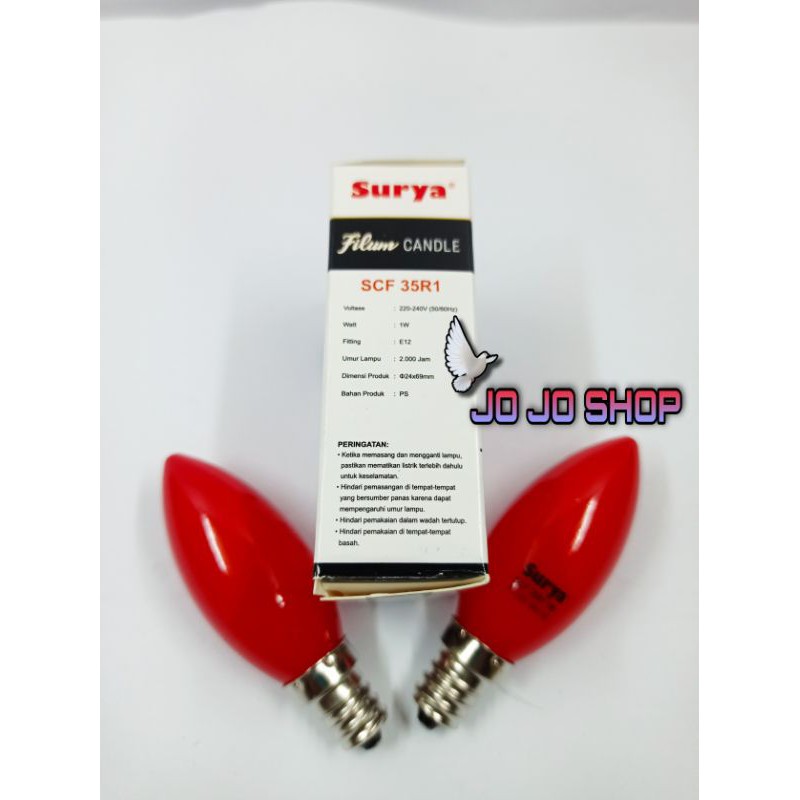 Jual Bohlam Lampu Led Filum Candle 1W Surya/Lampu Sembahyang Cabe Merah ...