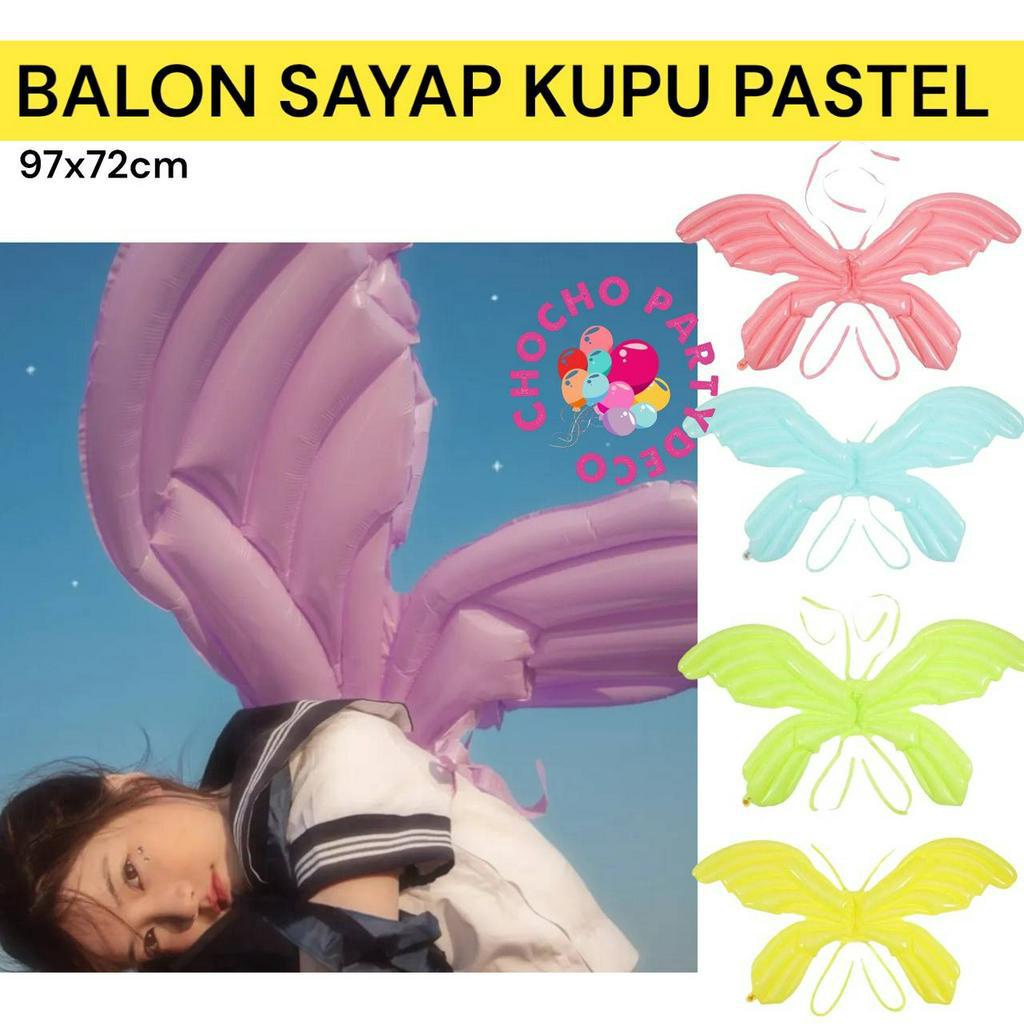 Jual Balon Foil SAYAP KUPU KUPU Pastel / Balon Foil Sayap Malaikat ...