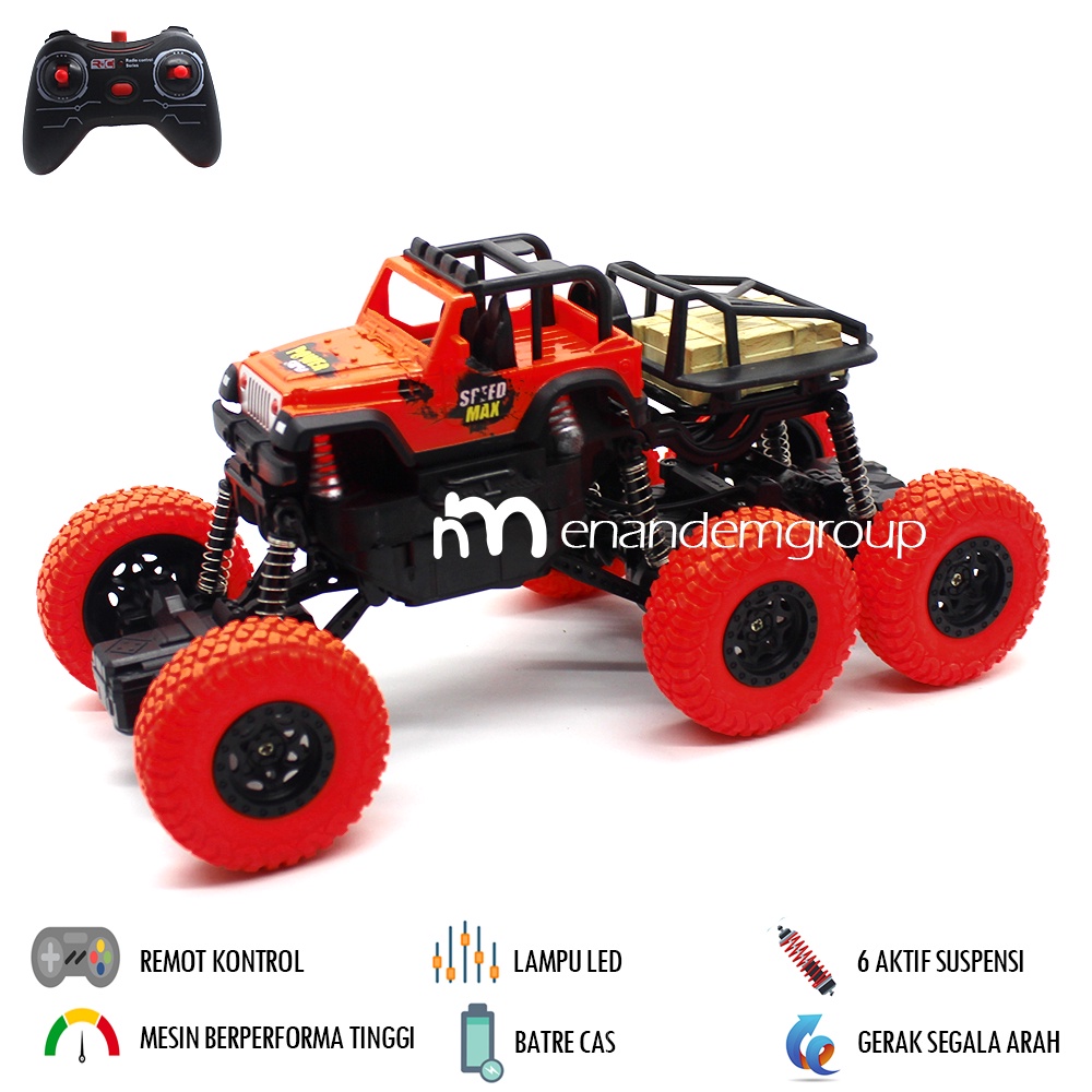 Jual Mainan Mobil Remot Kontrol RC Offroad Climbing Crawler 6 Roda Suspensi | Shopee Indonesia