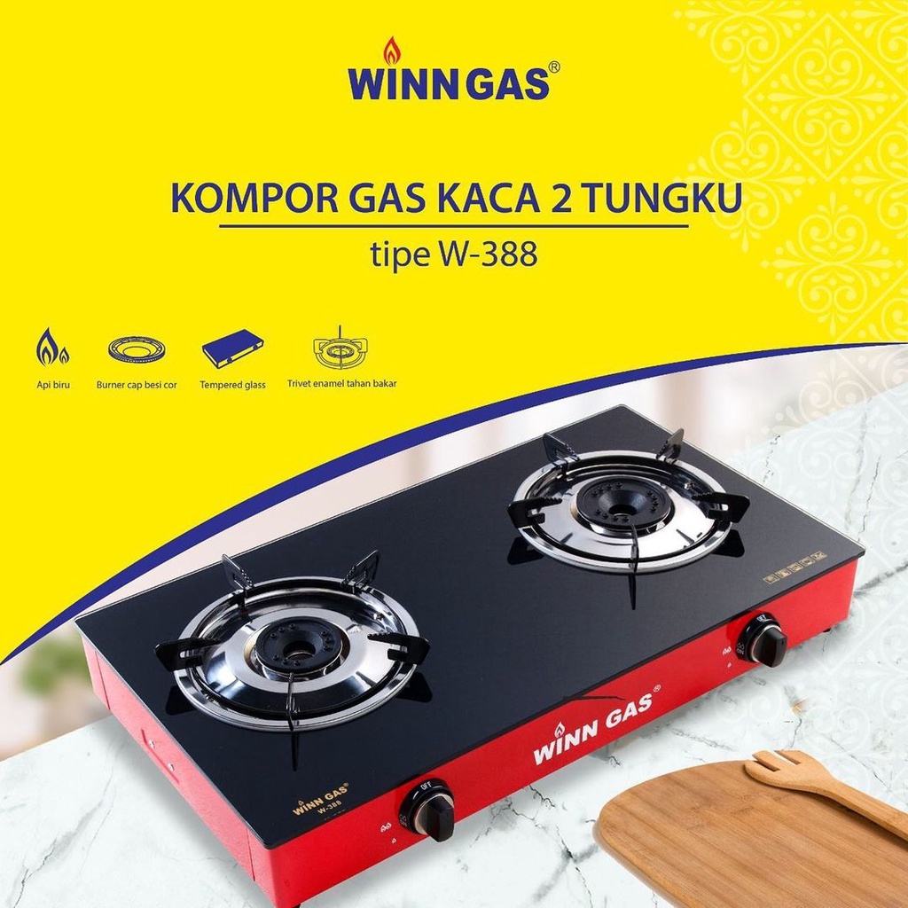 Jual Kompor Gas 2 Tungku WINN GAS W - 388 / Winn Gas W 388 - Kompor Gas ...
