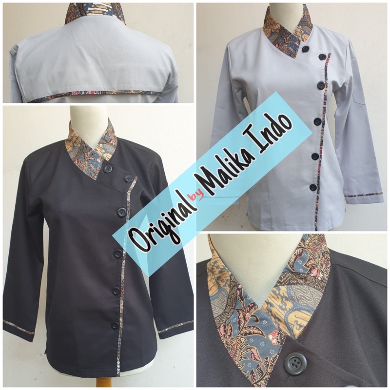 Jual Tropical Series-Baju Chef Wanita Baju Kantor Kombi Batik Seragam ...