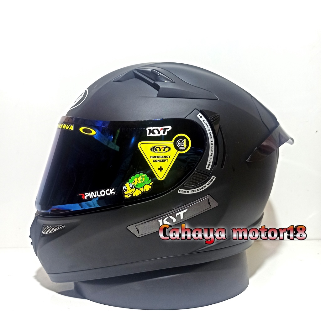 Jual PAKET GANTENG Helm Kyt k2 rider black solid/hitam polos kyt costum ...