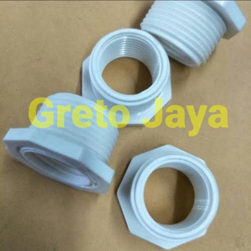 Jual Sok Kran Plastik 1/2 x 3/4 Sambungan Keran PVC Vlok Plok Drat Ring ...