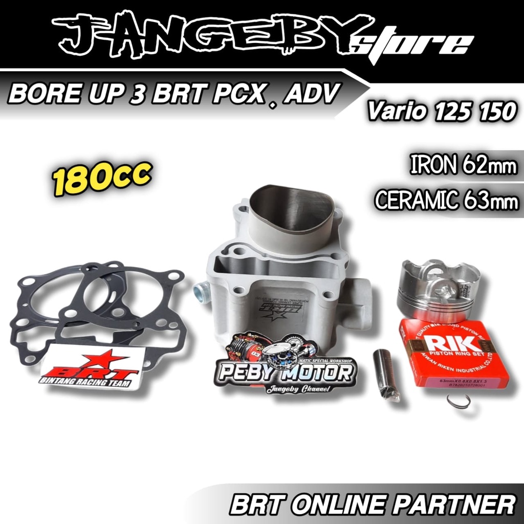 Jual PAKET BORE UP BRT 3 VARIO 125 150 PCX ADV BLOK PISTON BRT CERAMIC ...