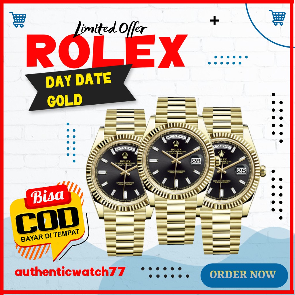 Jual Rolex Day Date Automatic 40mm fullset | Shopee Indonesia