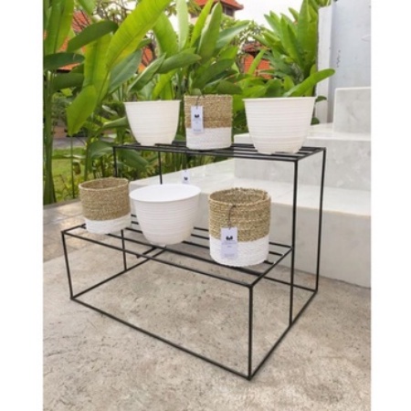Jual 50X50 / Kerangka Pot Besi / Standing pot 2 tingkat susun minimalis ...