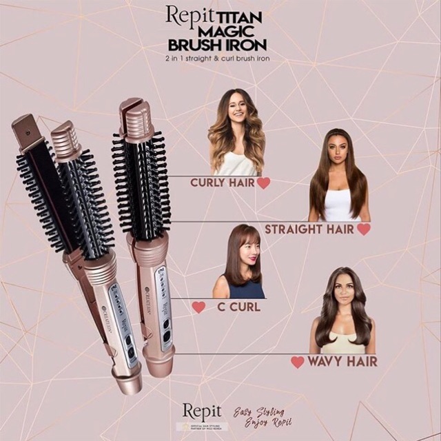 Jual PRELOVED Repit Brush Iron 2 in 1 titan heat / Catokan curly repit ...