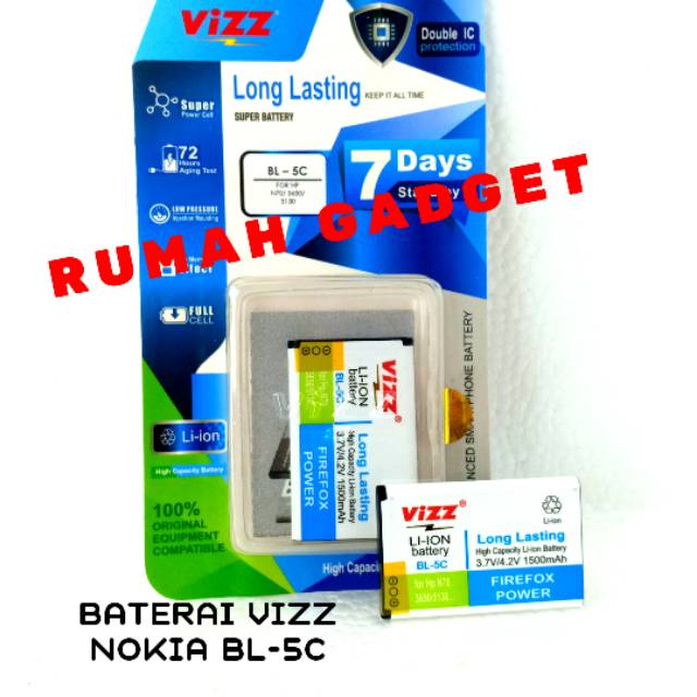 Jual BATERAI BATRE BATTERY NOKIA N70 3650 5130 BL5C MERK VIZZ | Shopee ...