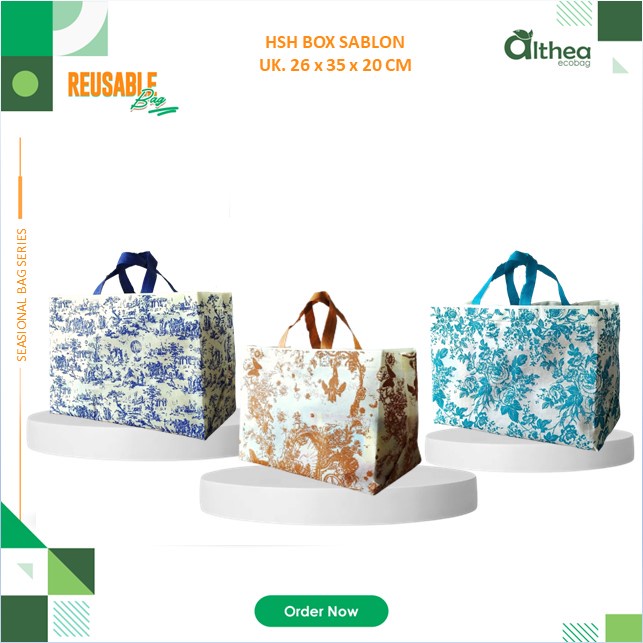 Jual ALTHEA Goodie Bag Bahan Spunbond | Motif Sablon Cantik Bahan Tebal ...