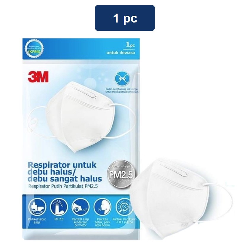 Jual 3M Respirator KF94 Putih 1 pc | Shopee Indonesia