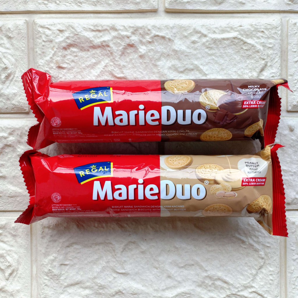 Jual Regal Marie Duo 100gr Milky Chocolate Peanut Butter Biskuit ...