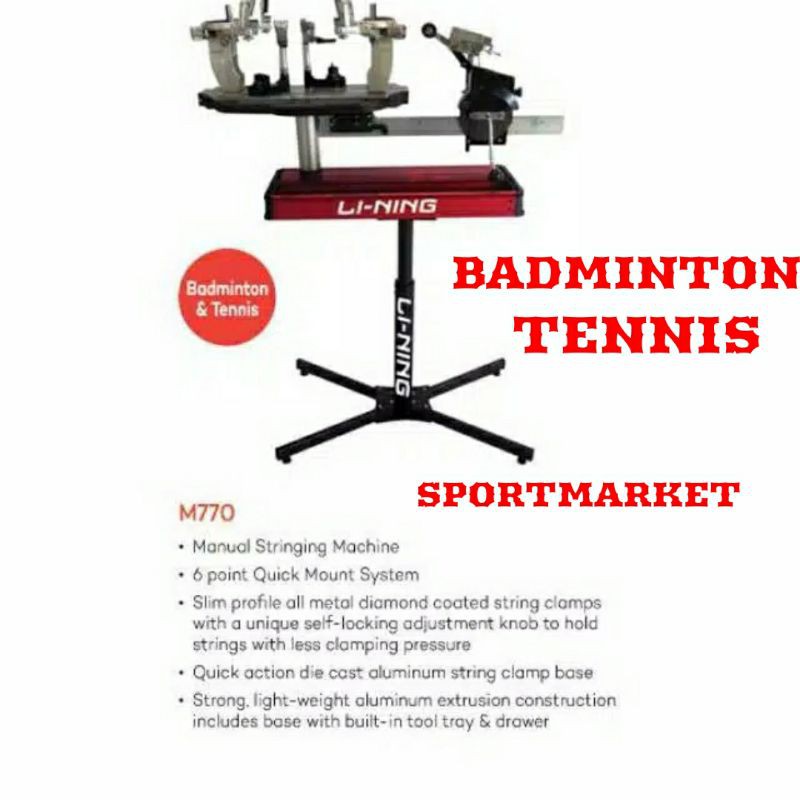 Jual Mesin Pasang Senar Raket Tenis / Badminton Manual LINING M770 ...