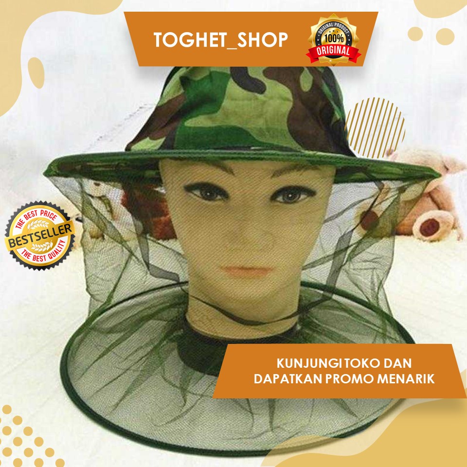 Jual Topi Mancing Jaring Camouflage Topi Anti Nyamuk Lebah Dan Serangga ...