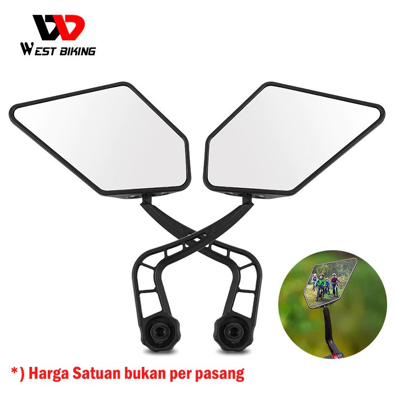 Jual West Biking Kaca Spion Sepeda Besar 360 Derajat View Rearview ...