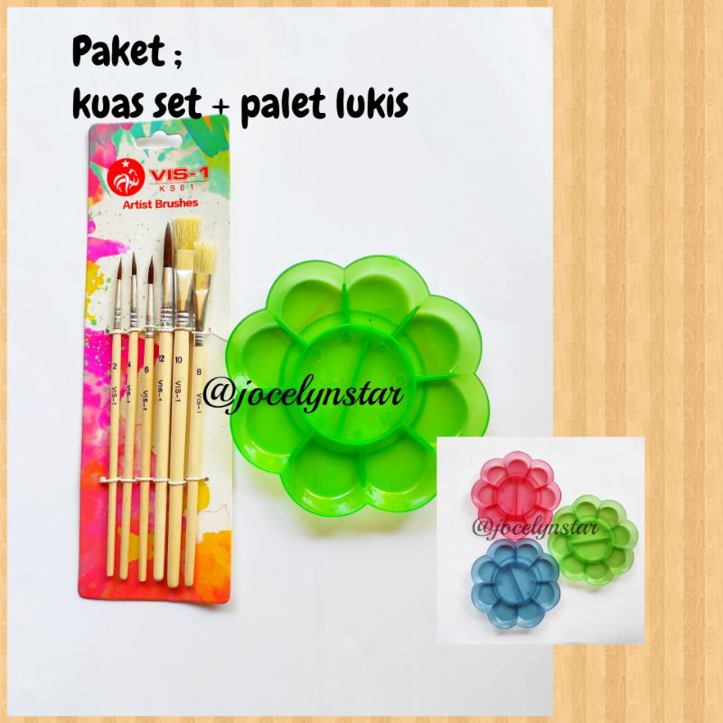 Jual PAKET Melukis ( palet dan kuas 1 set), kuas lukis dan palet lukis ...