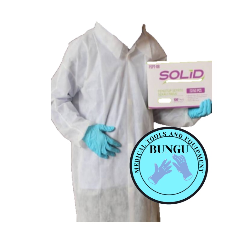 Jual Jas Lab Solid 25 gsm Non Woven Jas Laboratorium Coat Disposable ...