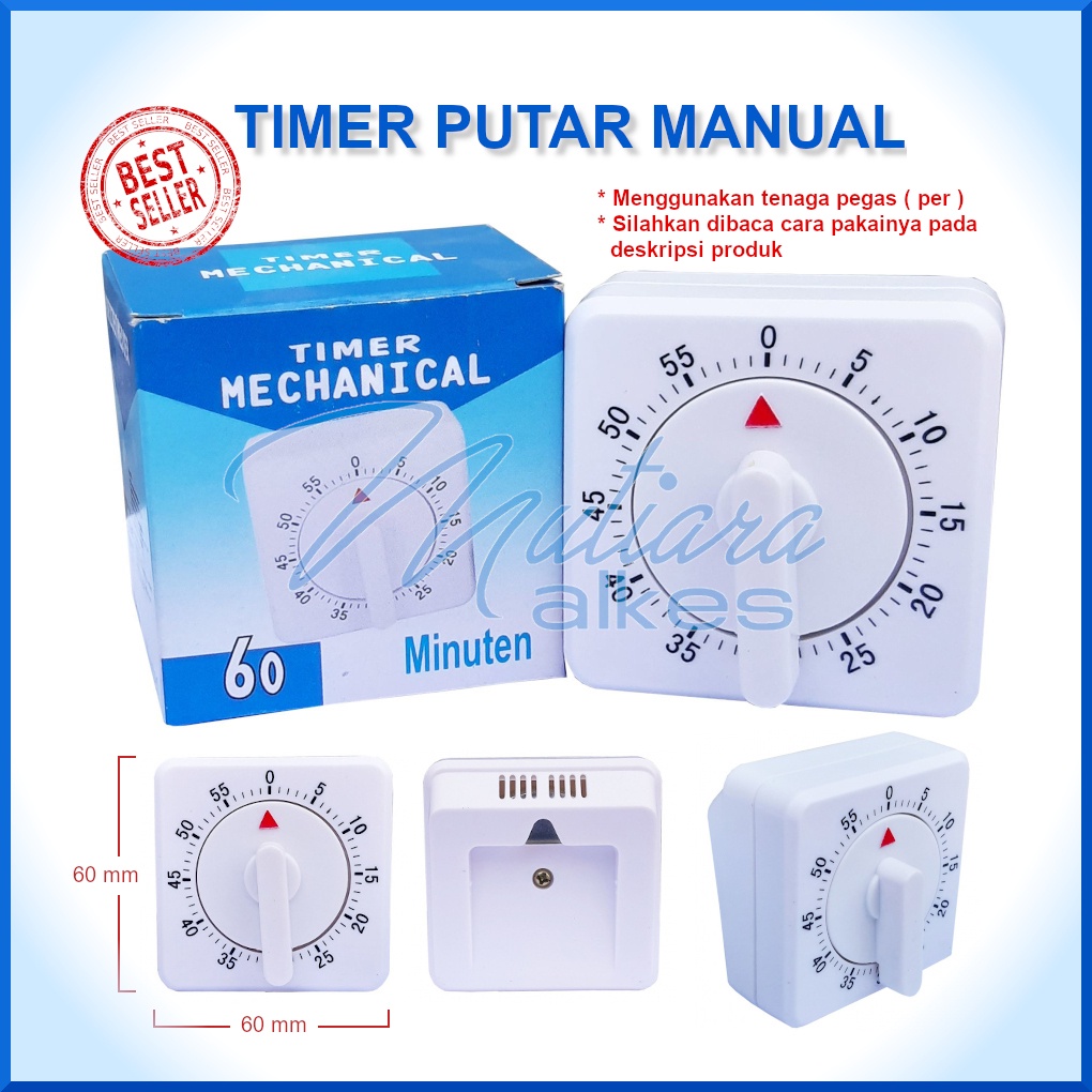 Jual (MUTIARA ALKES) Mechanical Timer / Timer Manual 60 menit / Mechanical Kitchen Timer Masak ...