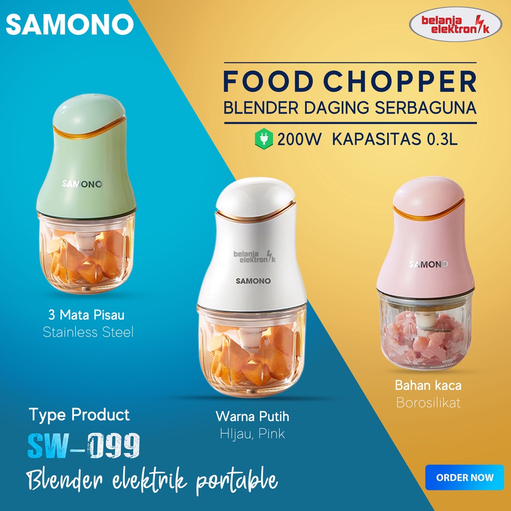 Jual FOOD CHOPPER PROCESSOR PENGGILING DAGING BUMBU SERBAGUNA SAMONO SW099 | Shopee Indonesia