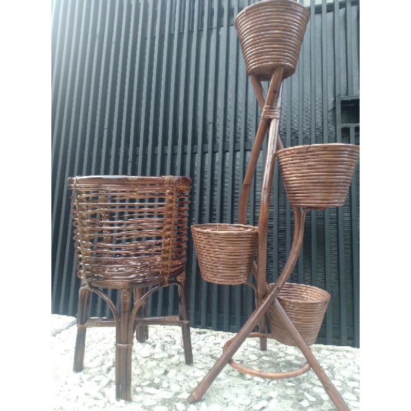 Jual STANDING COVER POT ROTAN TANAMAN AESTETIC TAMAN TERAS RUANG TAMU ...
