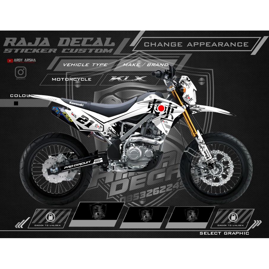 Jual Decal Stiker KLX BF Extreme Fullbody Stiker Dekal KLX BF Custom ...