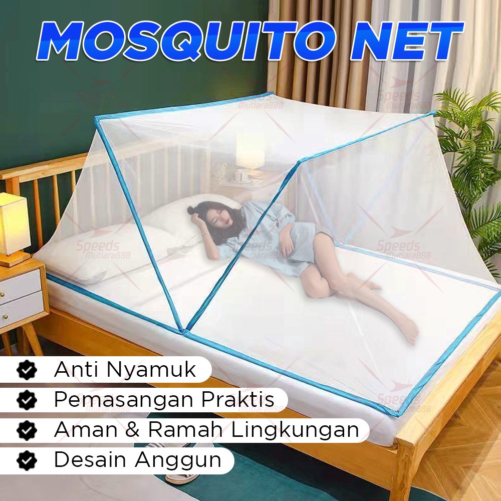 Jual SPEEDS Jaring Kelambu Anti Nyamuk Lipat Mosquito Net Selambu Tidur ...
