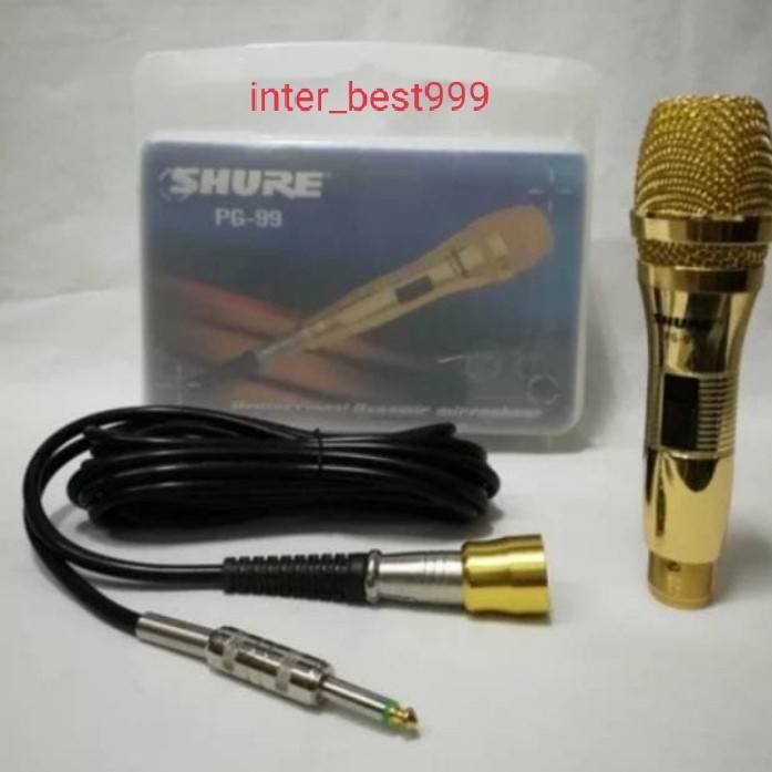 Jual MIC KABEL SHURE PG 99 GOLD SERIES VOKAL SYSTEM ( FREE KOPER ) | Shopee Indonesia