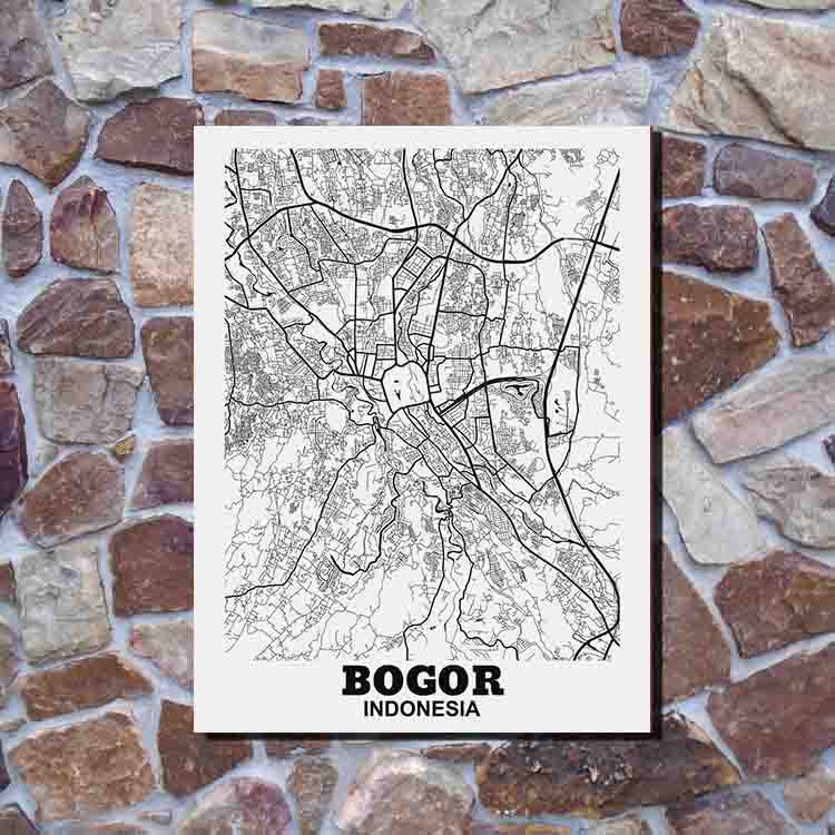 Jual Peta Map Kota Bogor Poster - Hiasan Dinding - Bisa Custom Kotamu ...