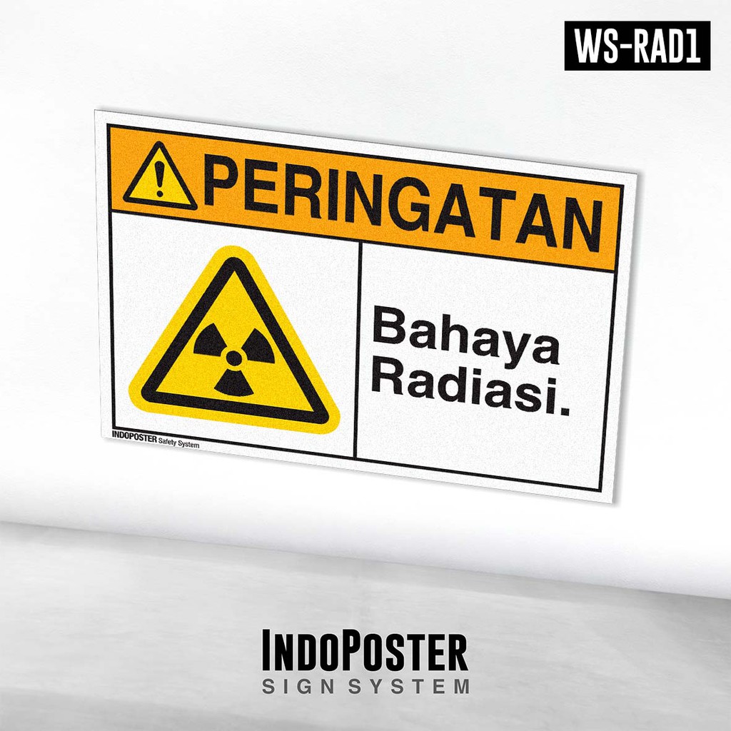 Jual Stiker Safety Sign Rambu K3 ANSI Peringatan Bahaya Radiasi ...