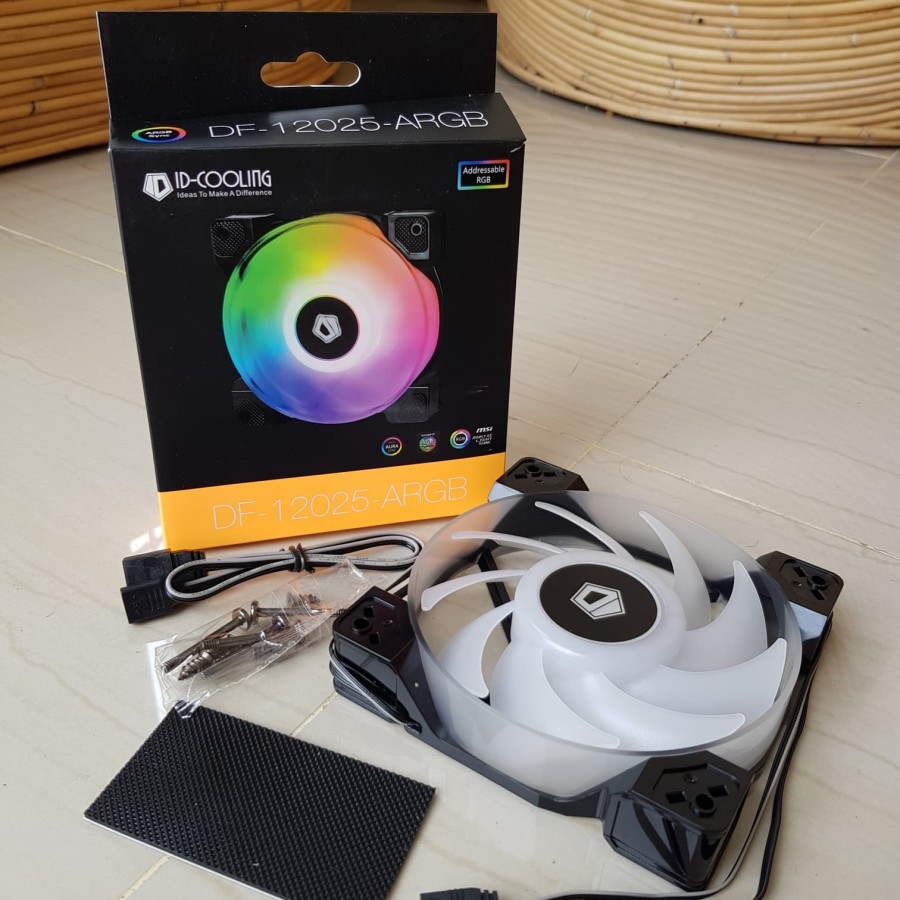 Jual ID-COOLING DF-12025-ARGB SINGLE 120mm Addressable LED Sync PWM Fan | Shopee Indonesia