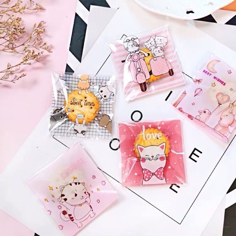 Jual 100pc plastik cookies / kemasan kue / cookies packing 7x7+3cm ...