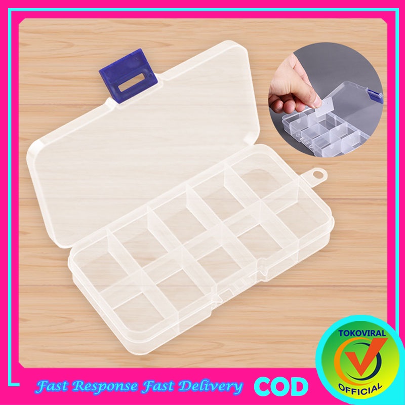 Jual Kotak Obat 10 Sekat / Box Obat / Kotak Obat Bahan Plastik / Kotak ...