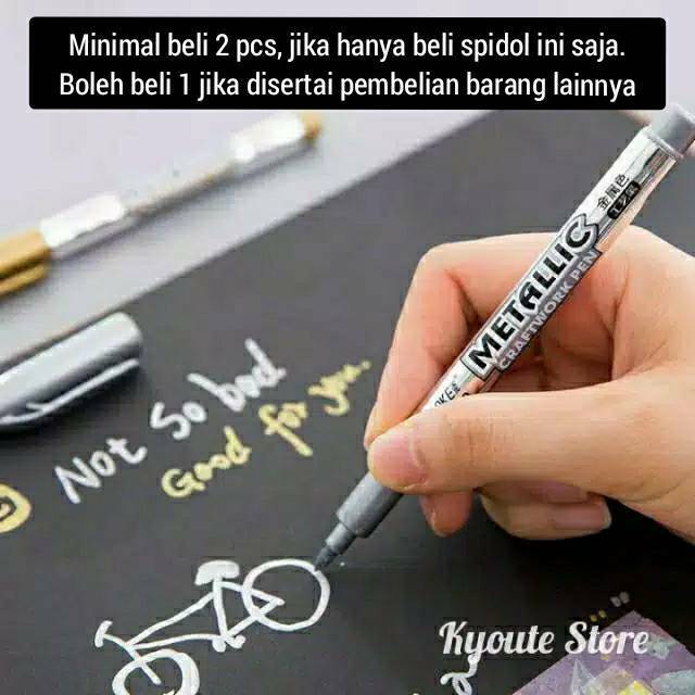 Jual Spidol Pulpen Metallic Silver Gold Pen Marker Kertas Hitam ...