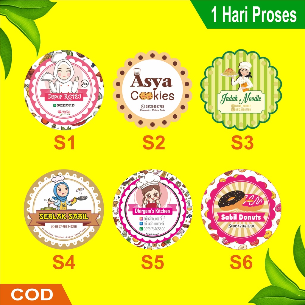 Jual CETAK STIKER LABEL USAHA MAKANAN KEMASAN TOKO OLSHOP MURAH ...