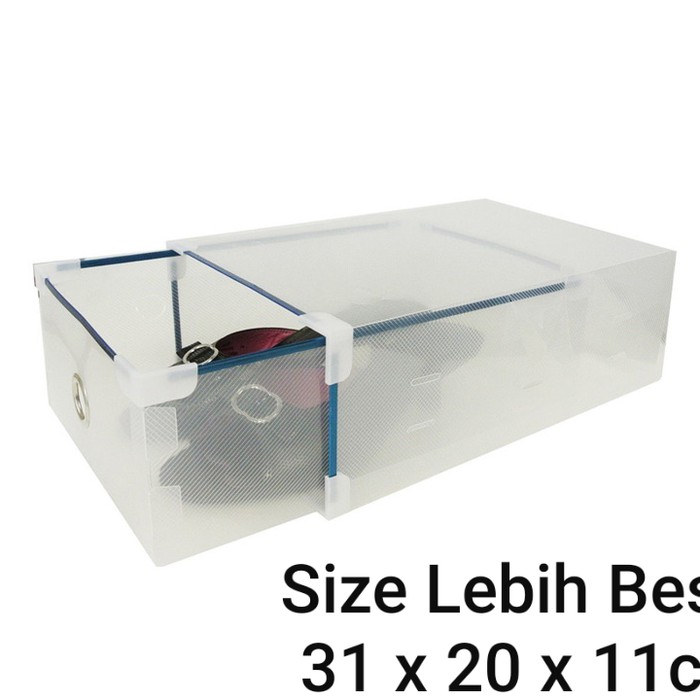 Jual KOTAK SEPATU TRANSPARAN SLIDE RING DENGAN SUDUT PLASTIK - Putih 31 ...