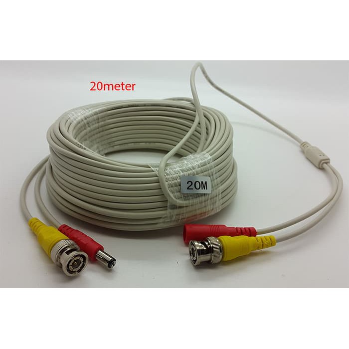Jual Kabel CCTV 20 meter murah / Kabel jadi 20 meter CCTV lengkap ...