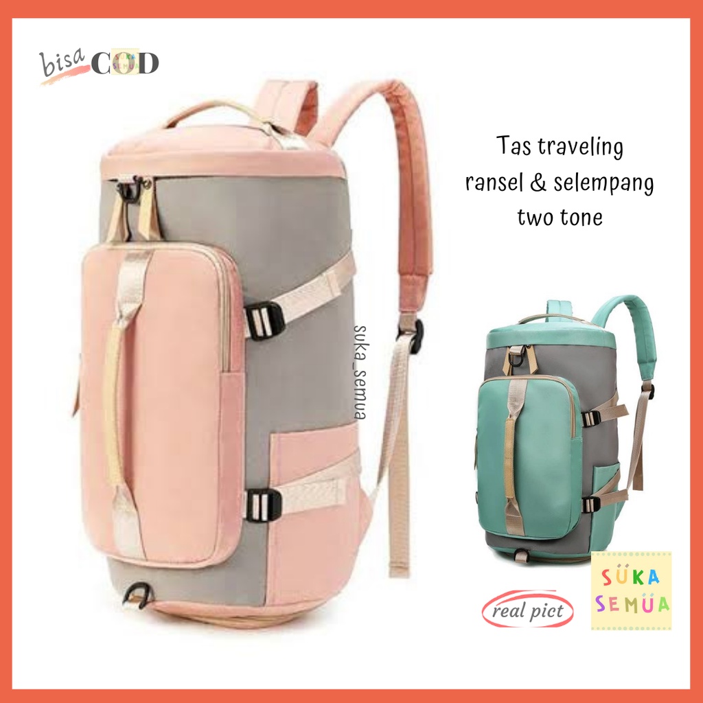 Jual Ransel Gym / Travel Bag Waterproof - Two Tone // Tas Kombinasi 2 ...