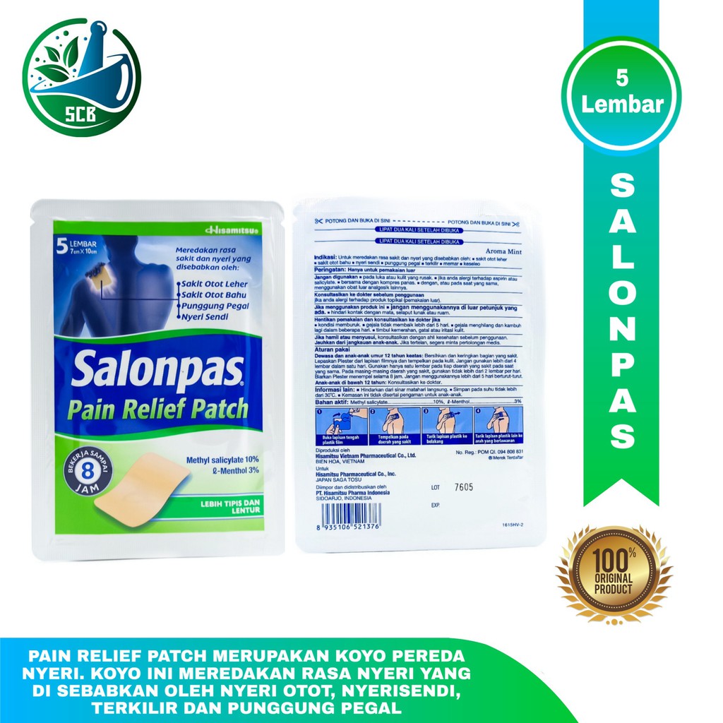 Jual Salonpas Pain relief Patch - Obat Koyo nyeri punggung,sendi,sakit ...