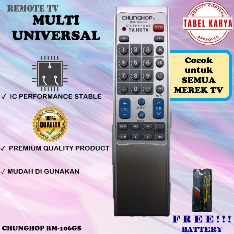 Jual REMOTE CHUNGHOP TV TABUNG UNIVERSAL RM-106GS CHUNGHOP ORIGINAL ...