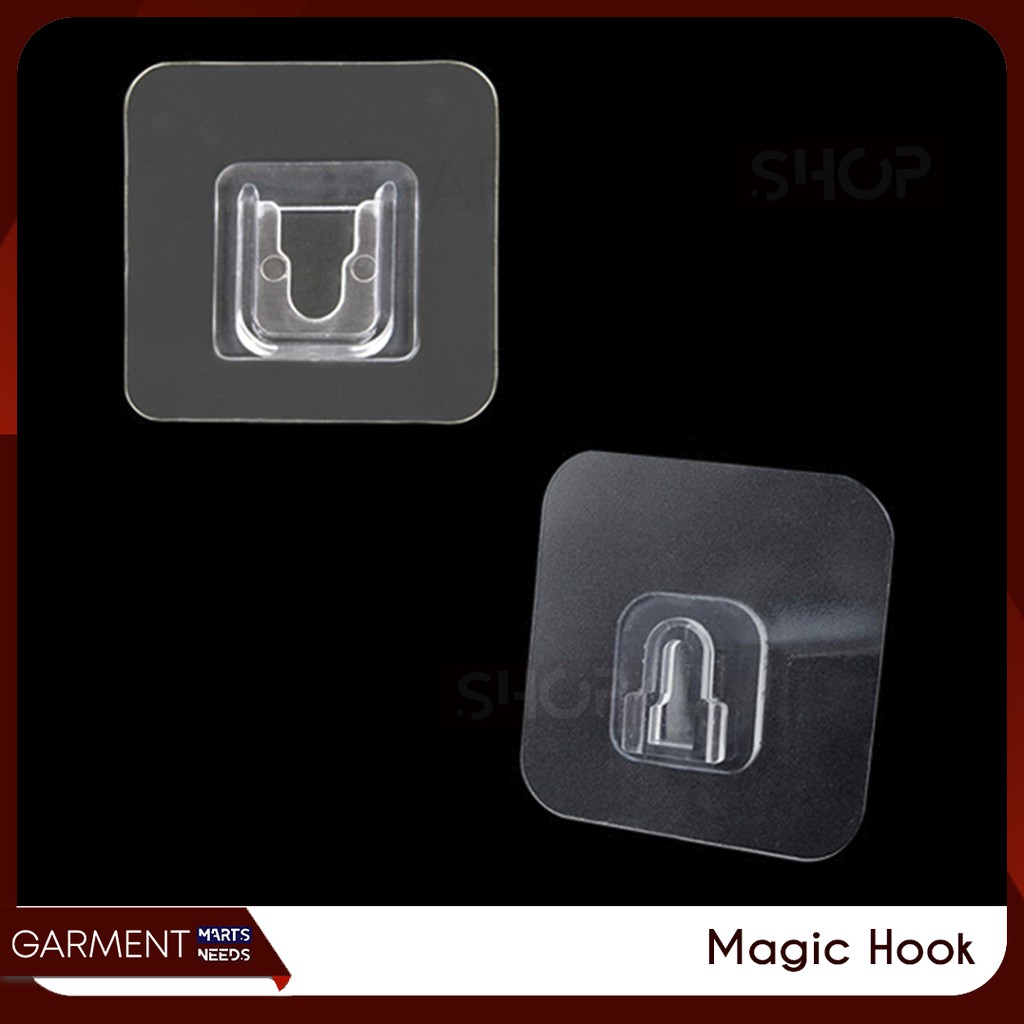 Jual Gantungan Tempel Magic Hook Cadangan Stiker Lem Kuat Dinding Transparan Laci Pigura Jam ...