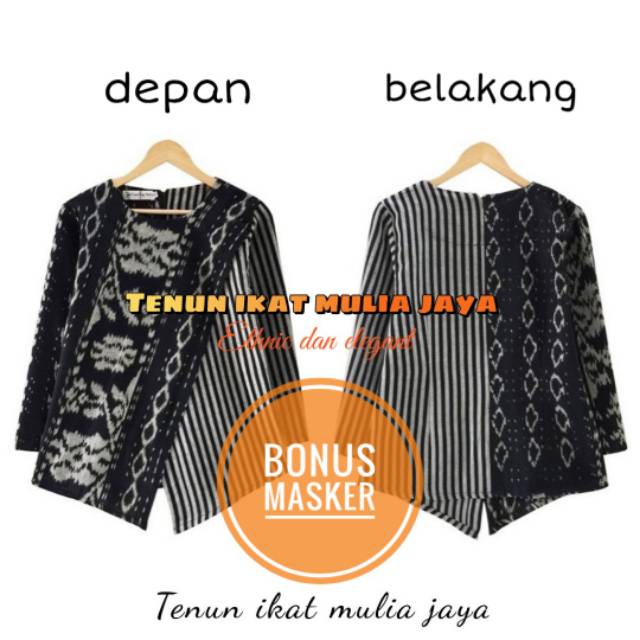 Jual Blouse atasan wanita batik tenun lurik baju kerja | Shopee Indonesia