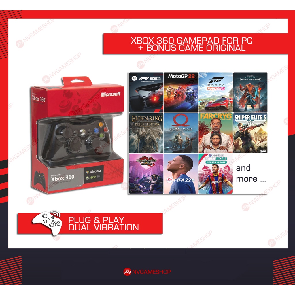 Jual Stick Stik Controller Gamepad Xbox 360 Wired Windows PC Laptop ...
