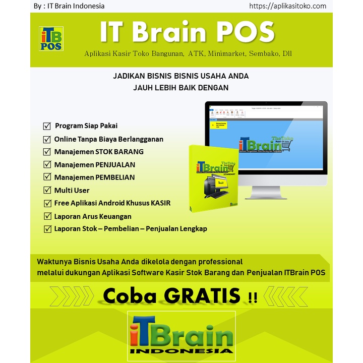 Jual SOFTWARE Toko ITBrain POS Versi Offline - FITUR LENGKAP | Shopee ...