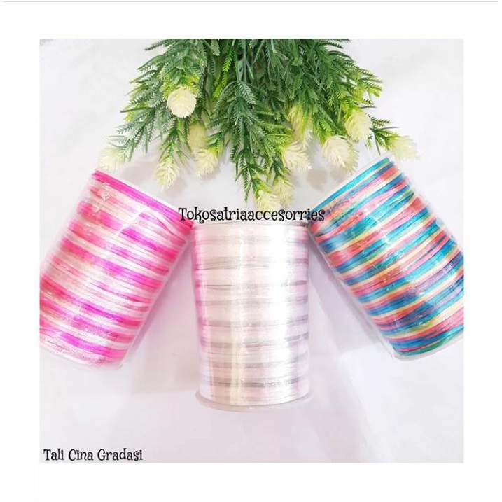 Jual Tali Satin Warna Gradasi Pelangi/Neon Rainbow Cord/Tali Kancing ...