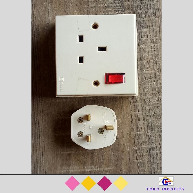 Jual Stop Kontak AC Set Broco Gracio British Standard Socket 13A 250V ...