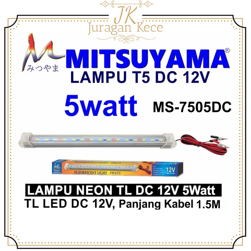 Jual Lampu Neon TL Aki T5 DC 12V Bohlam SMD MS-7505DC LED 5 Watt ...