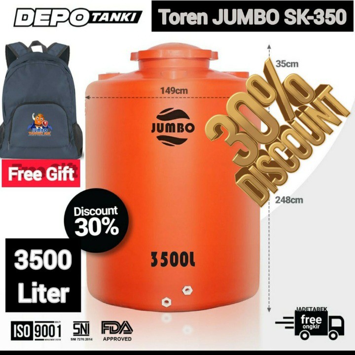 Jual Toren Tangki Air JUMBO 5500L Tandon Air JUMBO 5500 Liter | Shopee ...