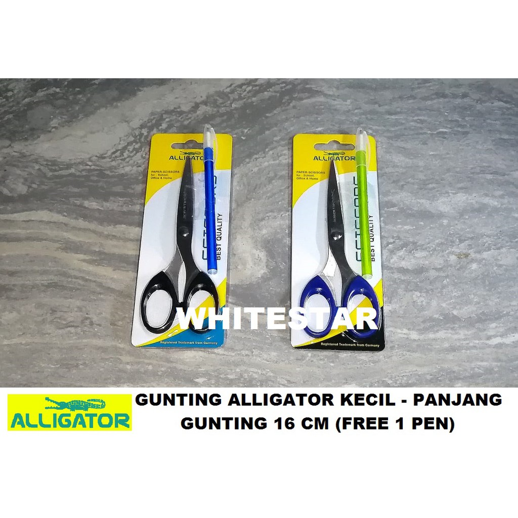 Jual gunting kecil alligator / small scissor + bonus 1 pen (quality by faber castell) | Shopee ...