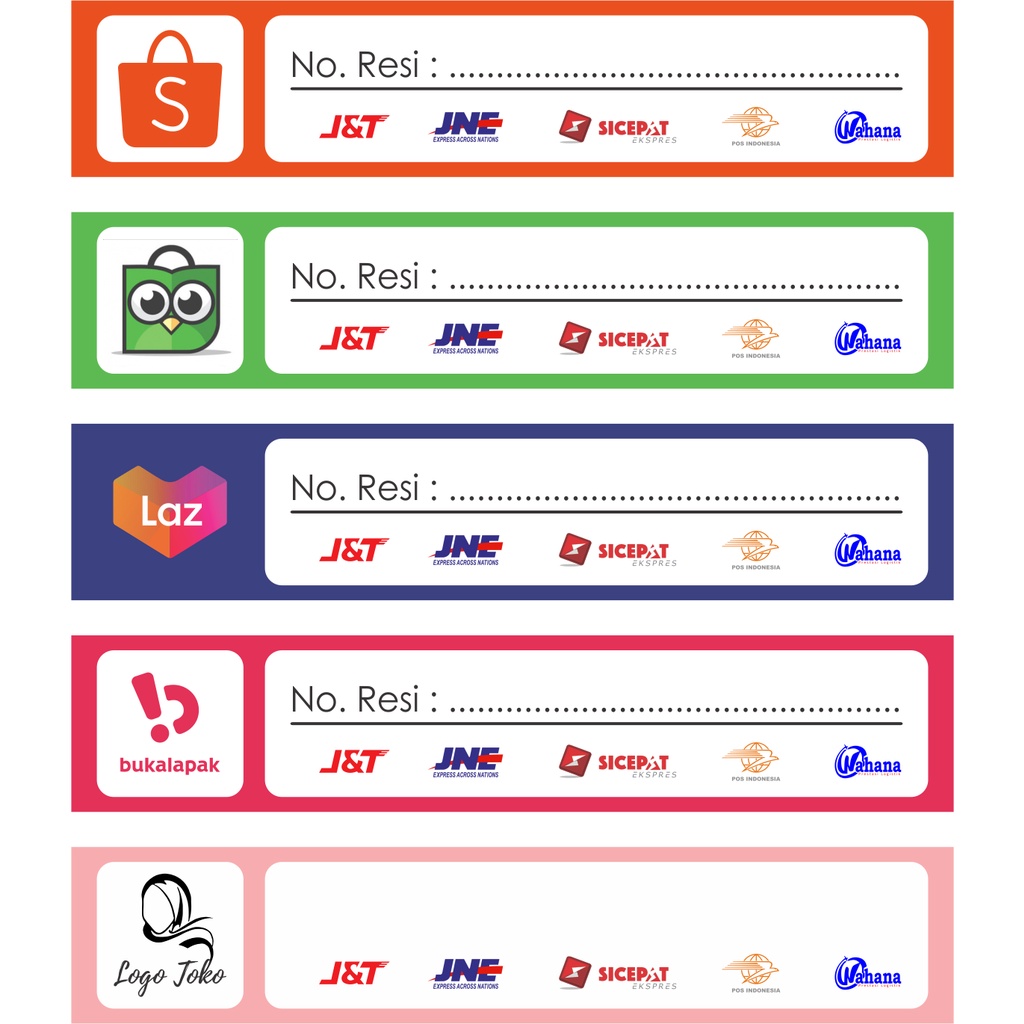 Jual Cetak Stiker resi | Shopee Indonesia